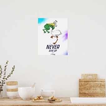 Funny Never Give Up #Frog Choking Bird Poster | Zazzle