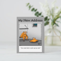 Funny New Address Announcement Postcard | Zazzle