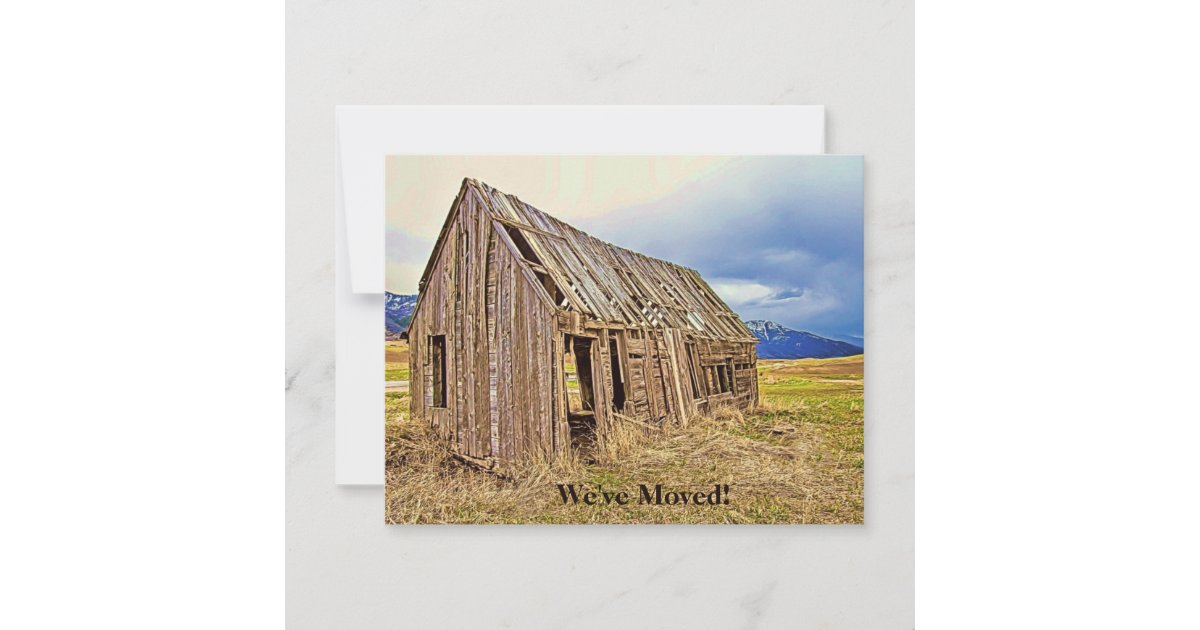 Funny New Address Announcement Rustic | Zazzle