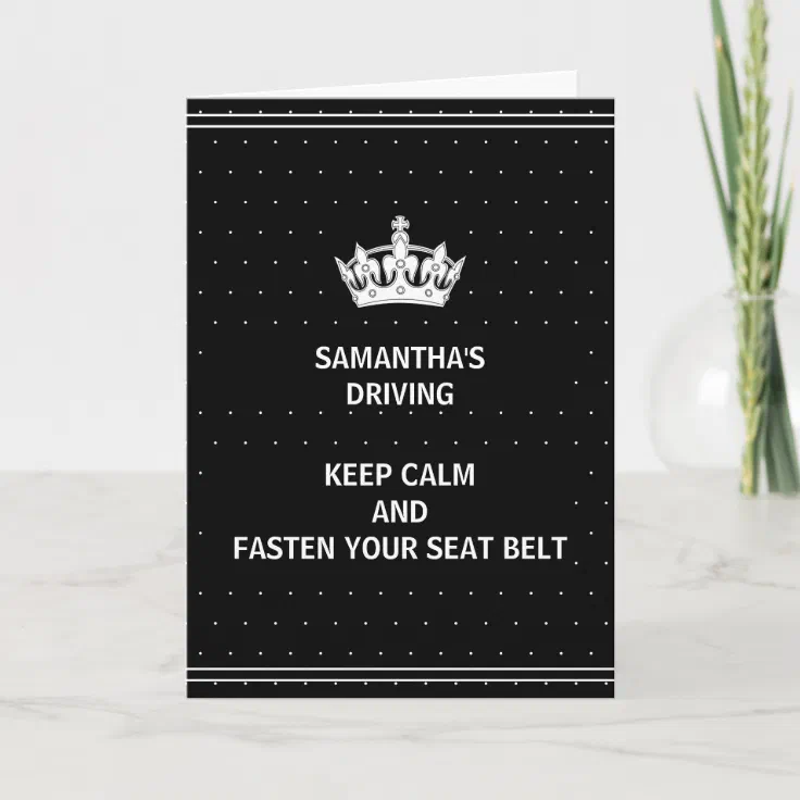 Funny New Driver Black Congratulations Card | Zazzle