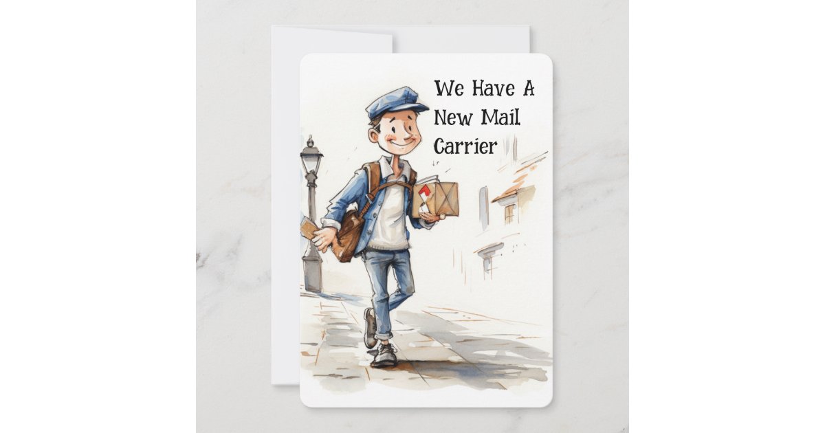 Funny New Mail Carrier Moving Announcement Cards | Zazzle