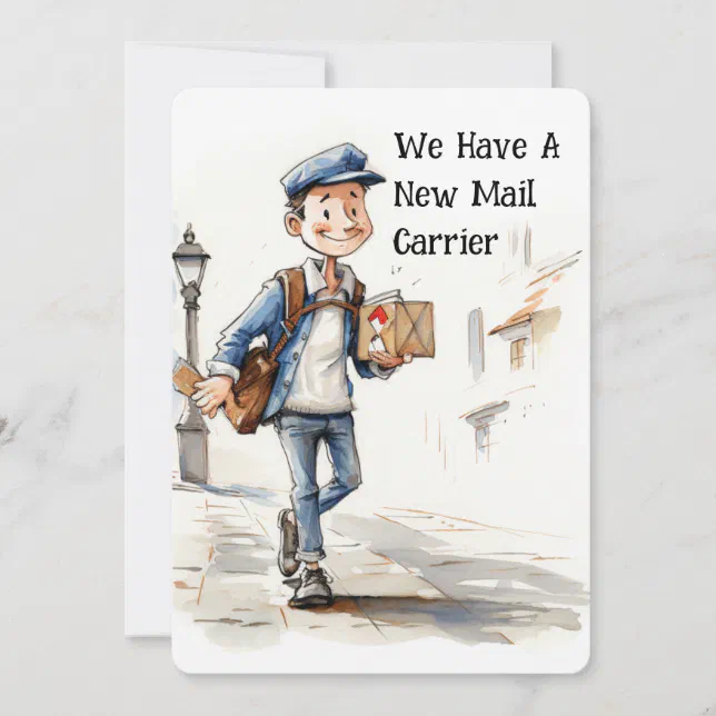 Funny New Mail Carrier Moving Announcement Cards | Zazzle