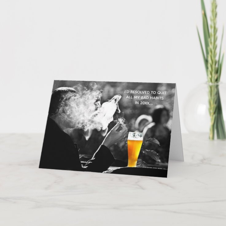 Funny New Year's NOBODY LIKES A QUITTER Card | Zazzle