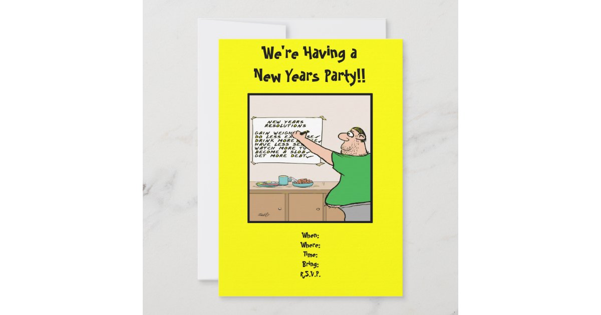 Funny New Years Party Invitation, Invitation | Zazzle
