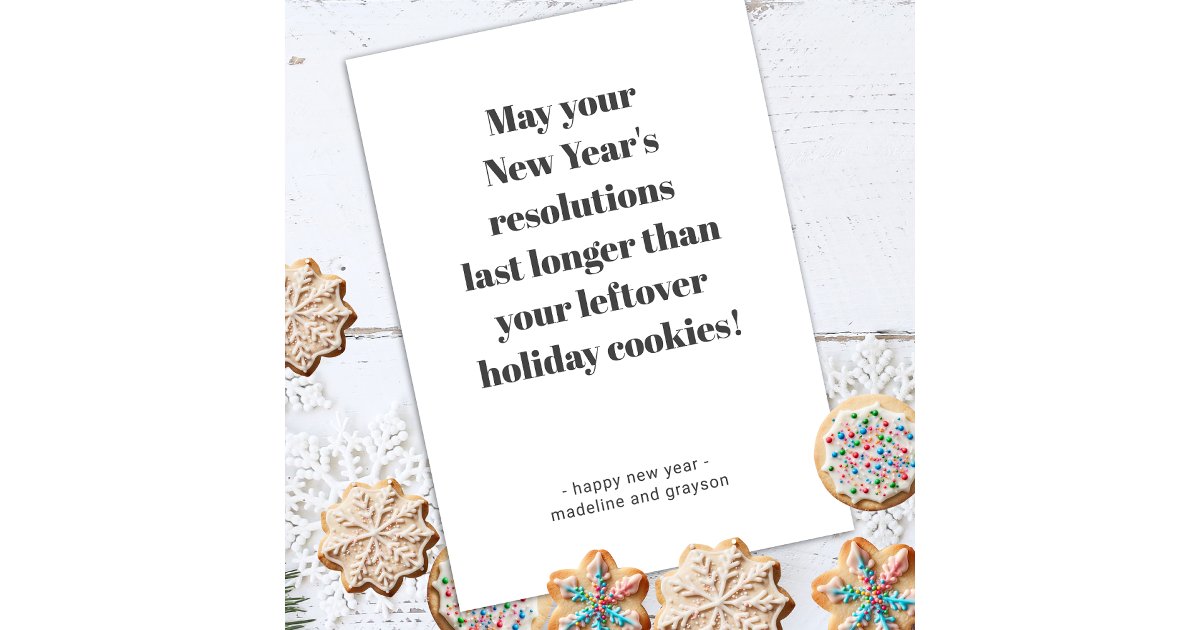 Funny New Year's Resolutions Holiday Card | Zazzle