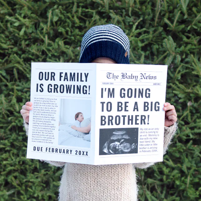 Funny Newspaper Big Brother Pregnancy Announcement | Zazzle