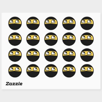funny ninja emoji classic round sticker | Zazzle