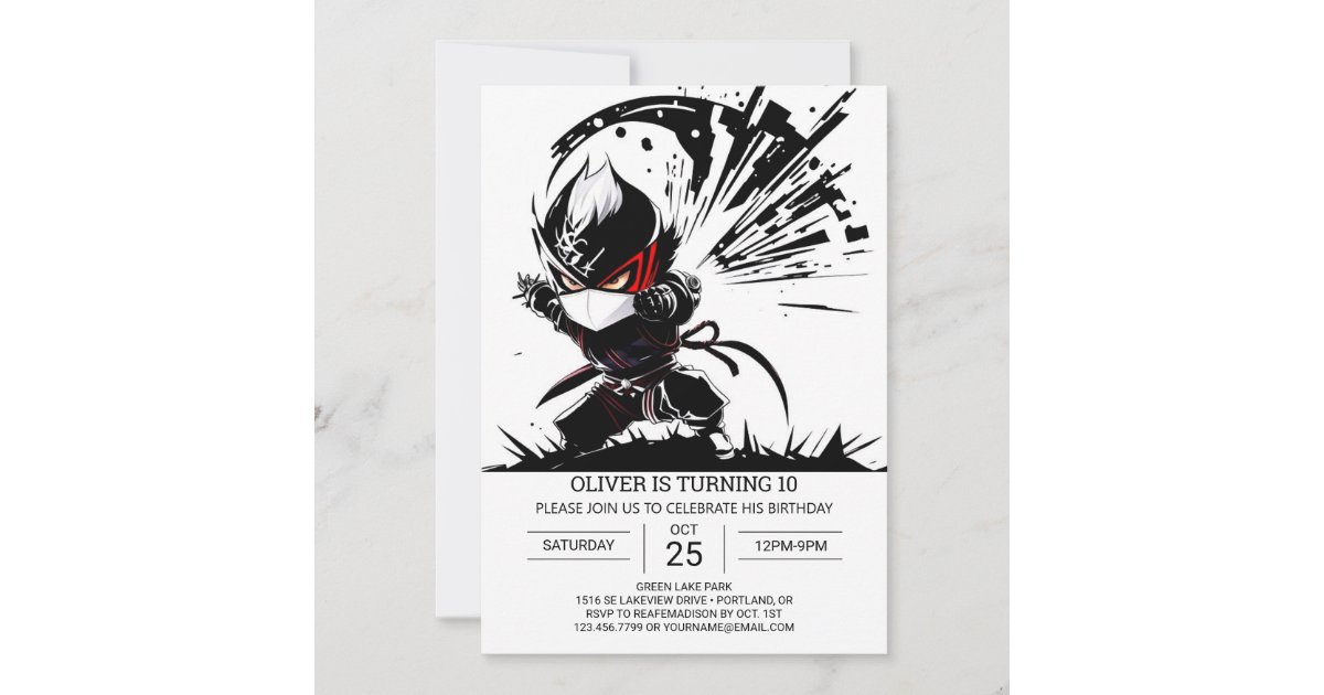 Funny Ninja Secret Agent Birthday Invitation | Zazzle