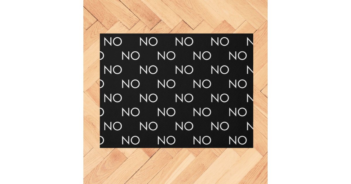 Funny NO Black White Introvert Minimal Doormat | Zazzle