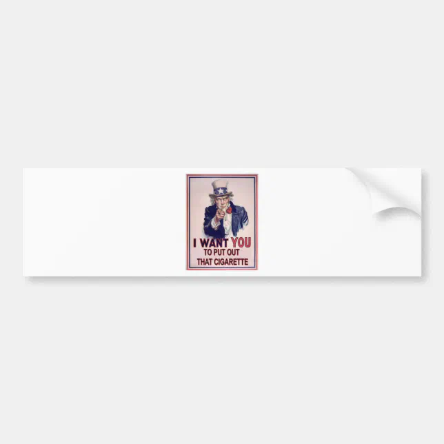 funny no smoking sign bumper sticker | Zazzle