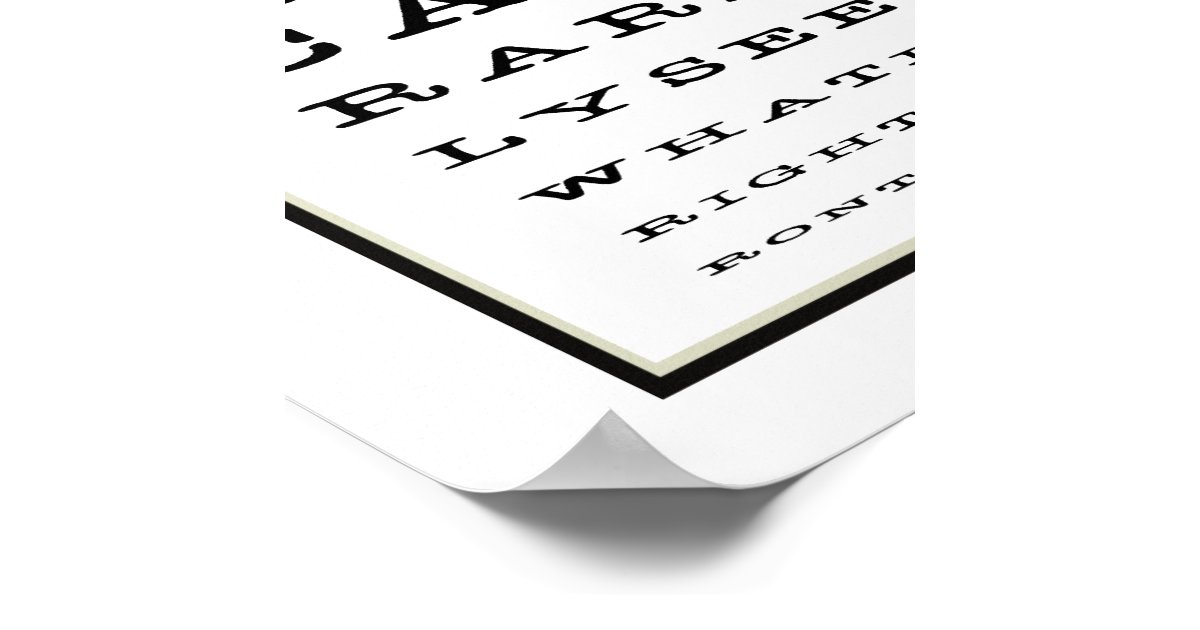 Funny Novelty Eye Test Chart Typography | Zazzle