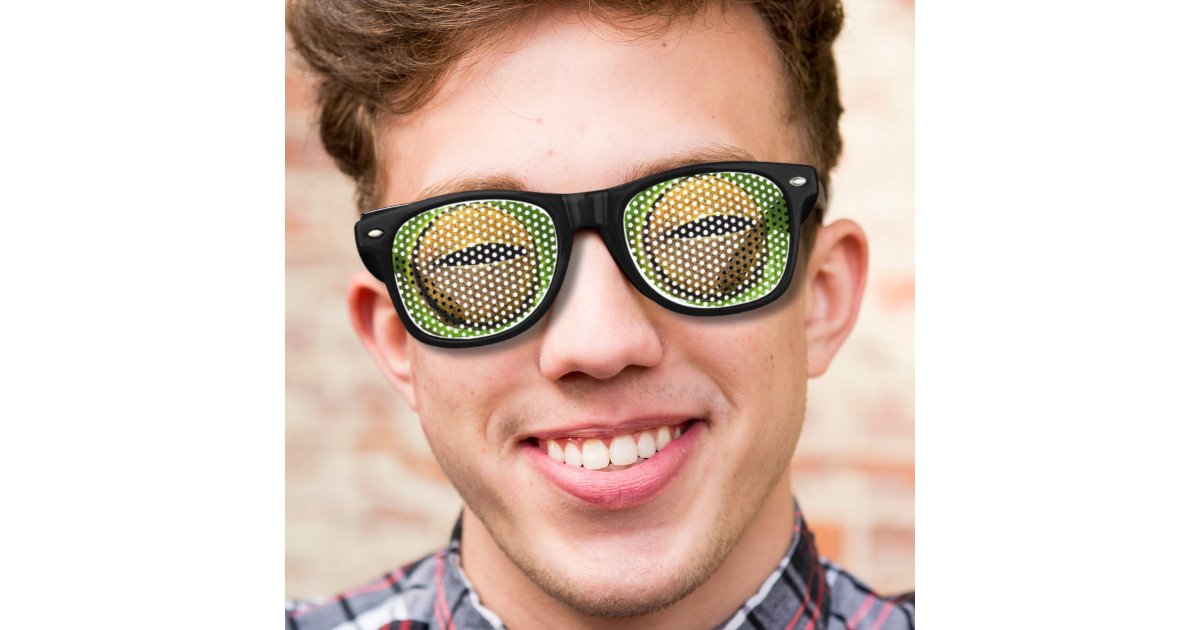 funny novelty nerdy crazy frog eyes retro sunglasses | Zazzle