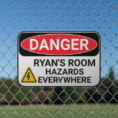 Funny Novelty Safety Danger Personalized Room Sign | Zazzle
