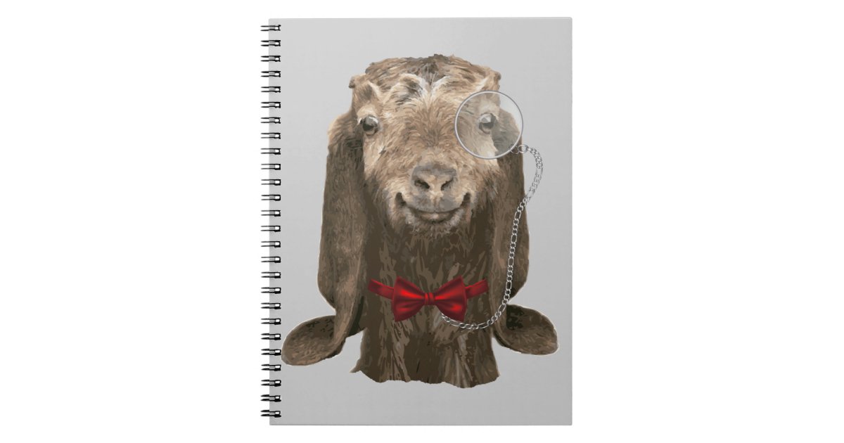 Funny Nubian Goat With Monocle Notebook | Zazzle