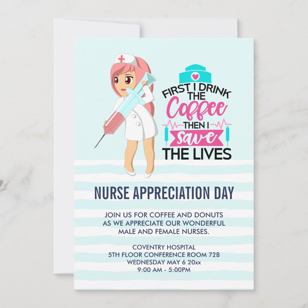 Funny Nurse Saying Typography Nurses Day Invitation | Zazzle