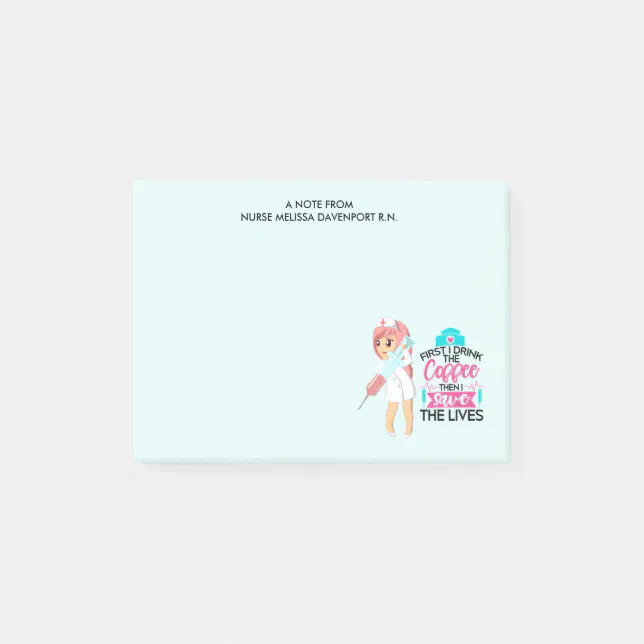 Funny Nurse Saying with Big Hypodermic Needle Post-it Notes | Zazzle