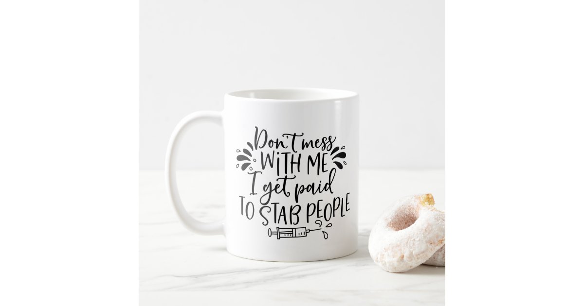 Funny Nurse stabbing word art monogram Coffee Mug | Zazzle