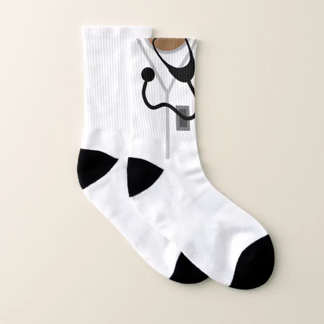 Funny Nurse Stethoscope Scrub Top Custom Socks | Zazzle