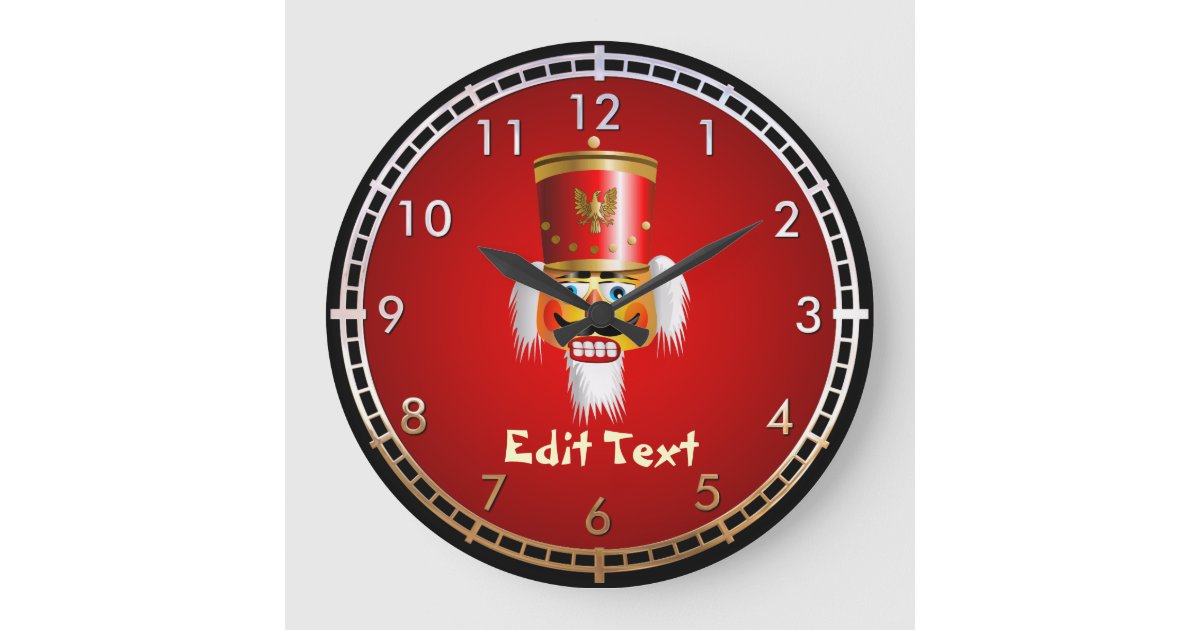 Funny Nutcracker Toy Soldier Large Clock | Zazzle