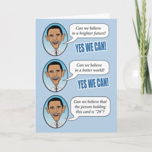 Funny Obama "Yes We Can" Birthday Card | Zazzle