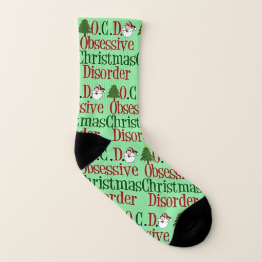 Funny Obsessive Christmas Disorder Socks | Zazzle