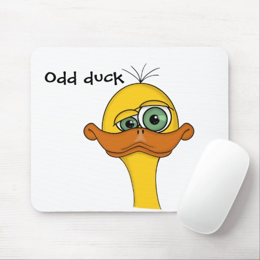 Funny Odd Duck Cartoon Mouse Pad | Zazzle
