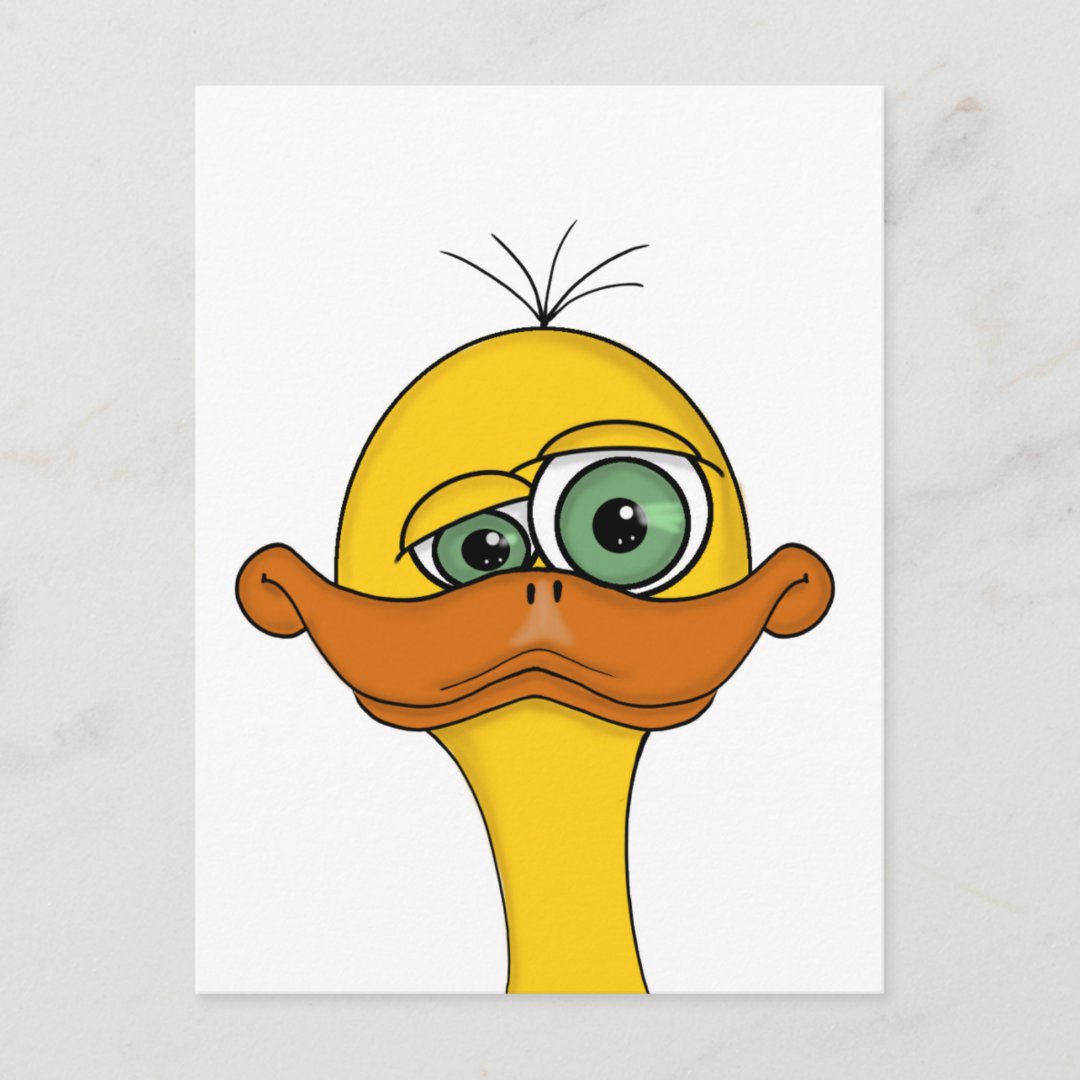 Funny Odd Duck Cartoon Postcard | Zazzle