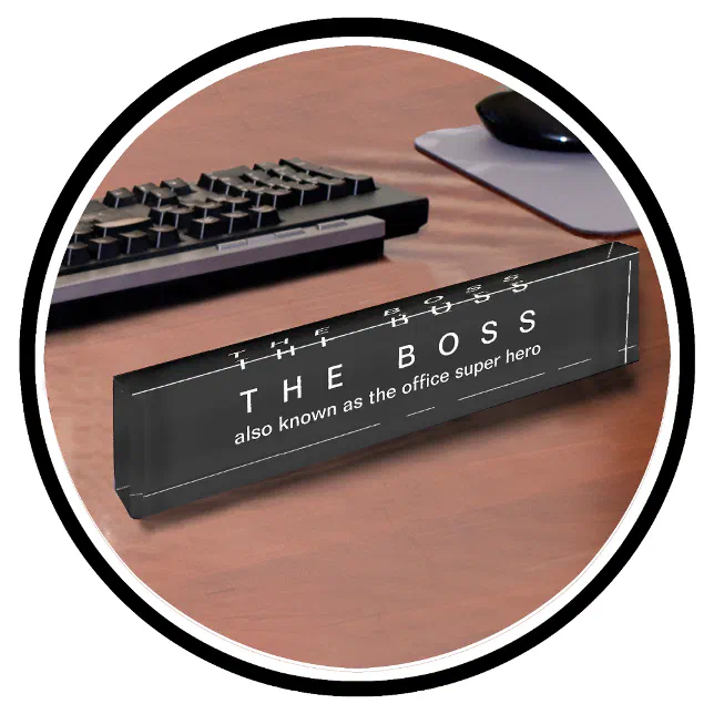 Funny Office Boss Executive Gift Desk Name Plate | Zazzle