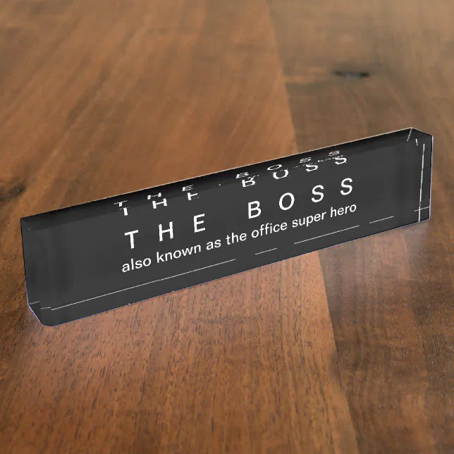 Funny Office Boss Executive Gift Desk Name Plate | Zazzle