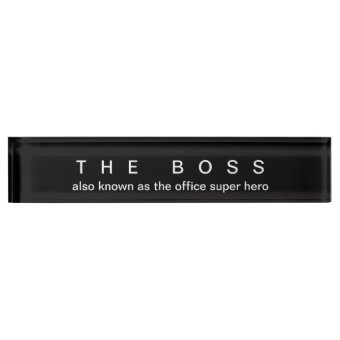 Funny Office Boss Executive Gift Desk Name Plate | Zazzle