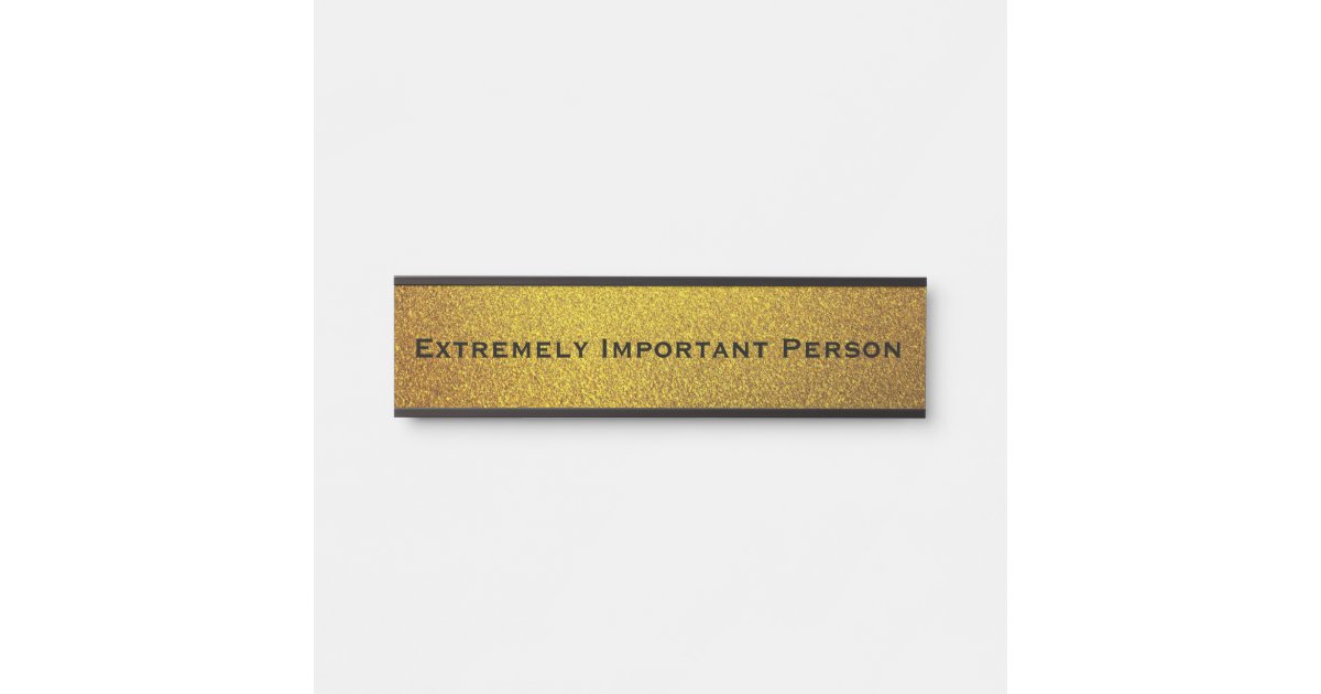 Funny Office Door Sign - Gold Faux Glitter | Zazzle