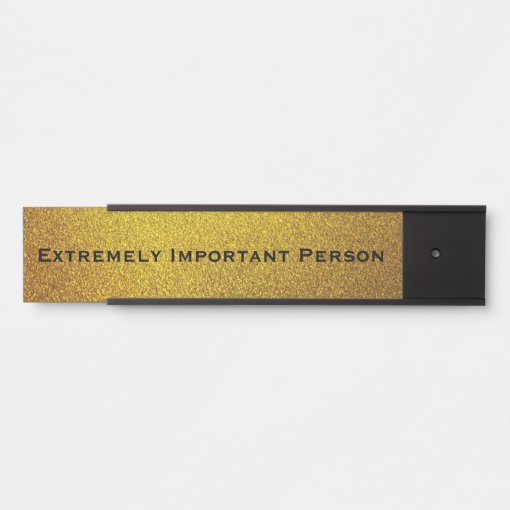 Funny Office Door Sign - Gold Faux Glitter | Zazzle
