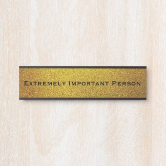 Funny Office Door Sign - Gold Faux Glitter | Zazzle