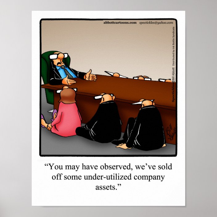 Funny Office Humor Poster "Company Assets" | Zazzle.com