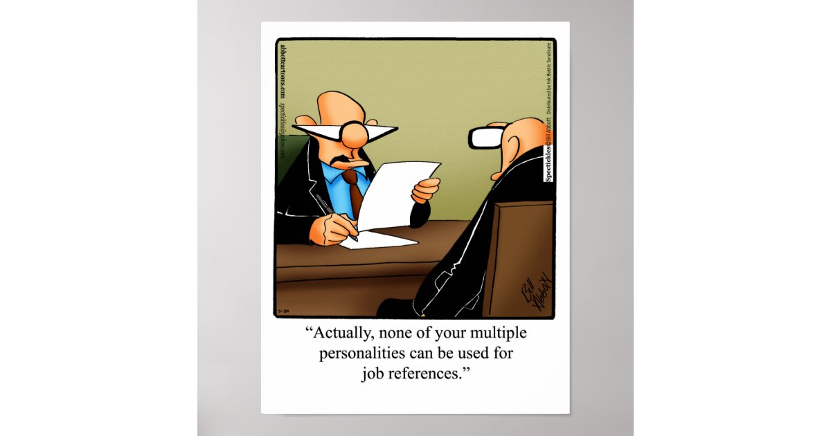 Funny Office Humor Poster "Job References" | Zazzle