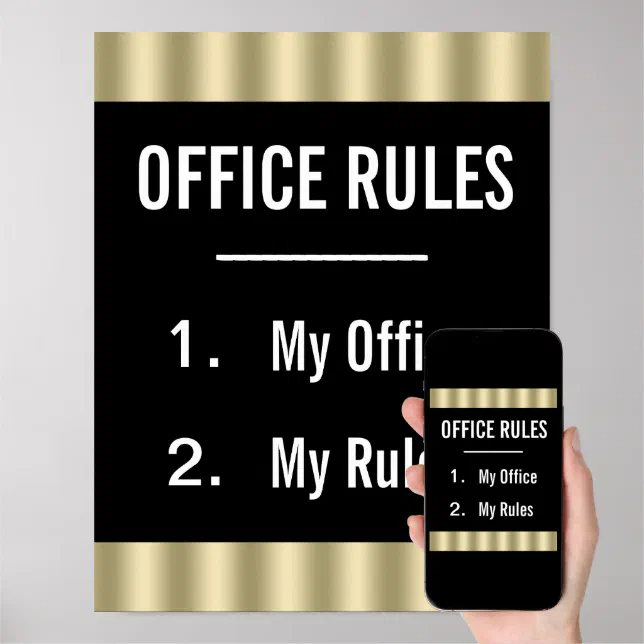 Funny Office Rules Poster | Zazzle