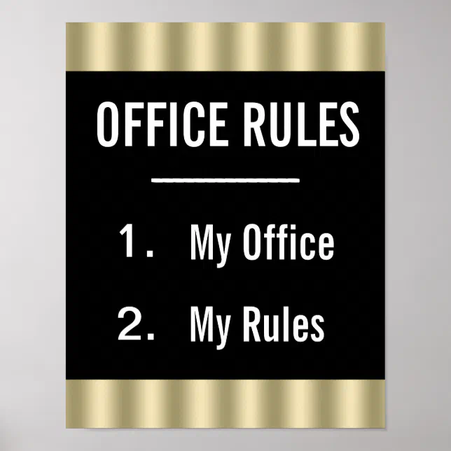 Funny Office Rules Poster | Zazzle
