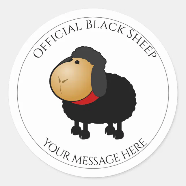 Funny Official Black Sheep Sticker | Zazzle