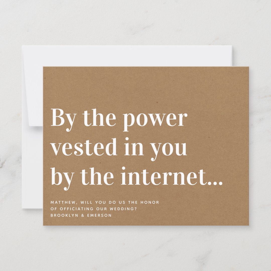 Funny Officiant Proposal Marry Us Invitation | Zazzle