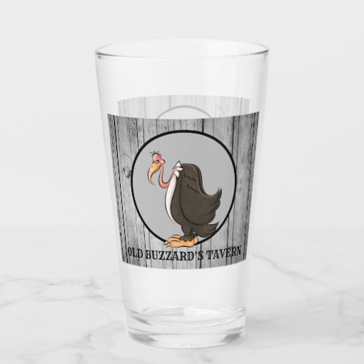 Funny Old Buzzard's Tavern beer glass | Zazzle