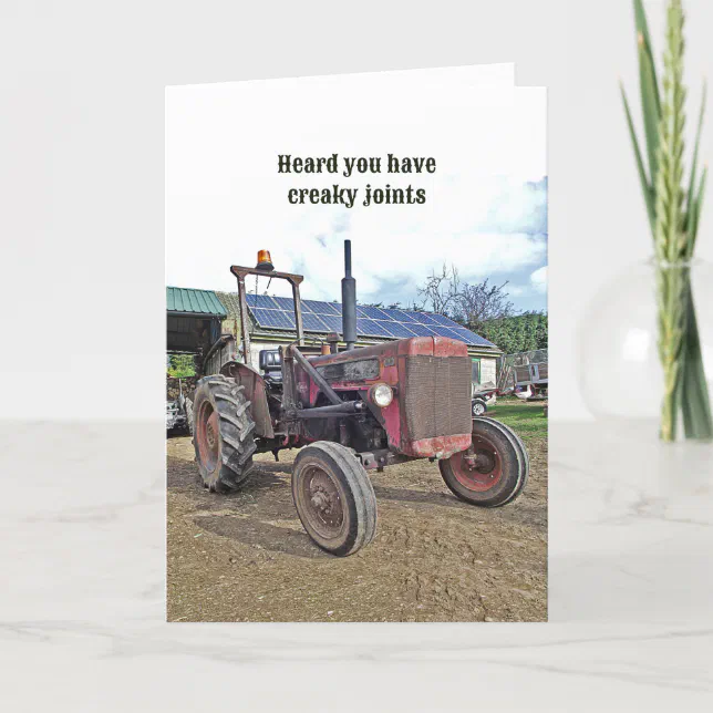 Funny Old Tractor Farmer Get Well Hip Knee Surgery Card | Zazzle