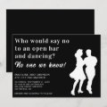 Funny Open Bar Dancing Casual Wedding Invitation | Zazzle