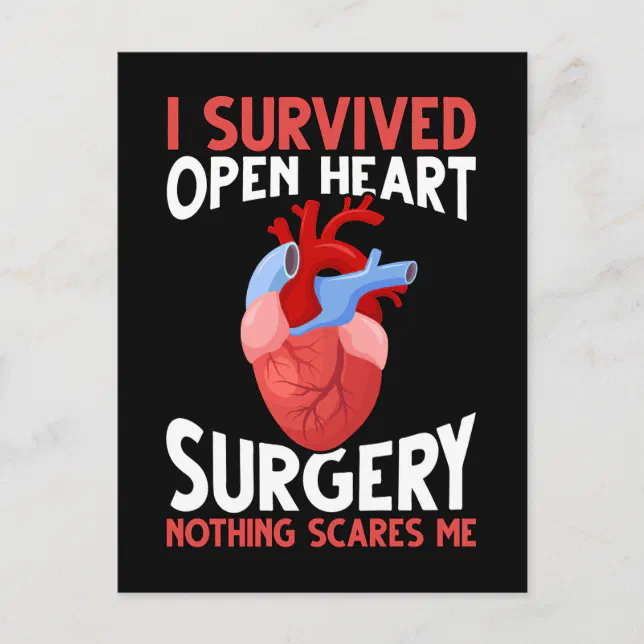 Funny Open Heart Surgery Recovery Postcard | Zazzle