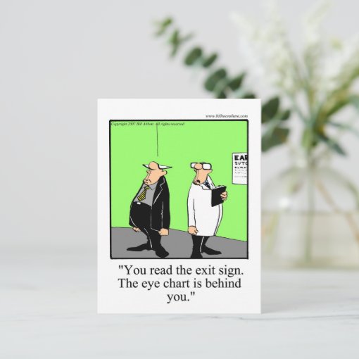 Funny Optometrist Cartoon Postcard | Zazzle