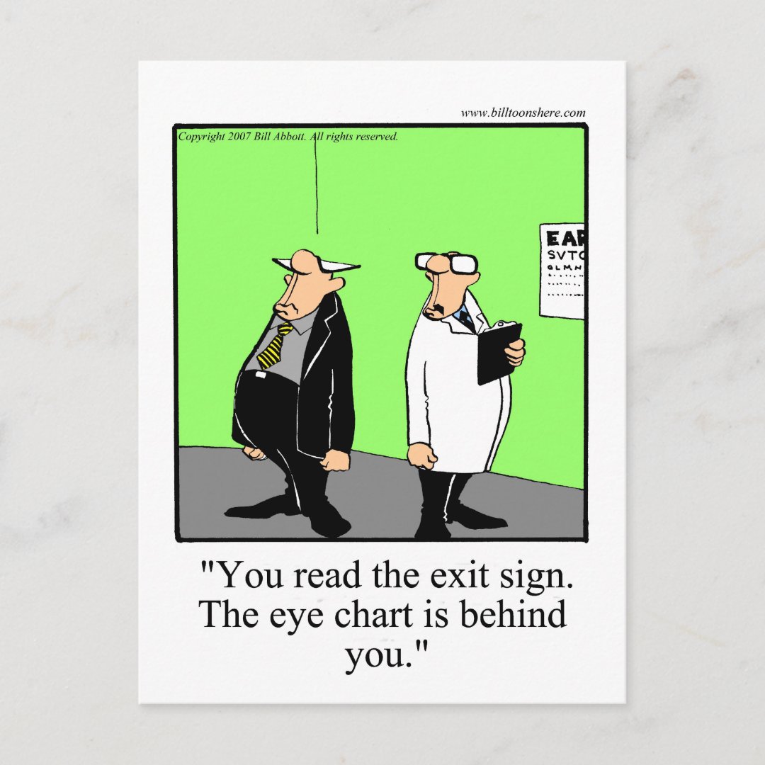 Funny Optometrist Cartoon Postcard | Zazzle