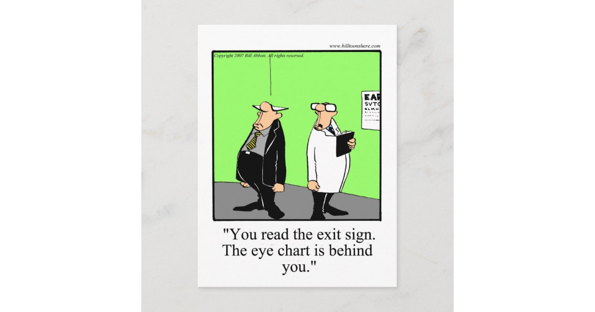 Funny Optometrist Cartoon Postcard | Zazzle