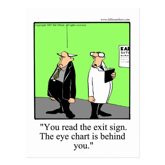 Funny Optometrist Cartoon Postcard | Zazzle.com