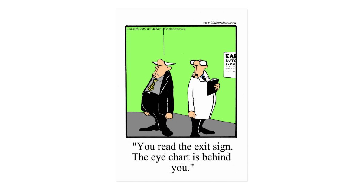 Funny Optometrist Cartoon Postcard | Zazzle.com