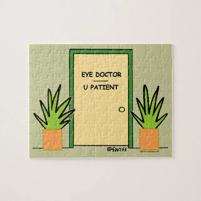 Funny Optometrist Office Cartoon Jigsaw Puzzle | Zazzle