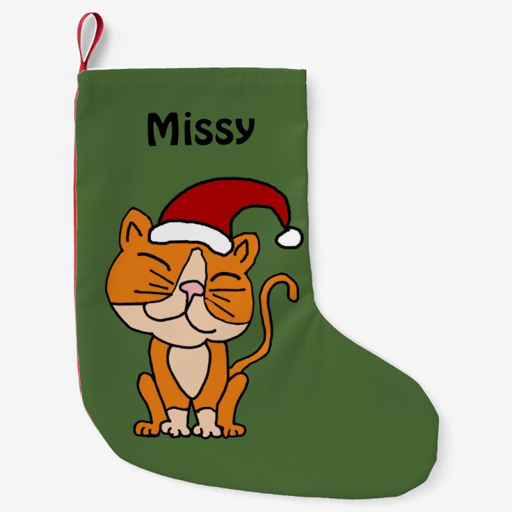 Funny Orange Cat Christmas Stocking | Zazzle